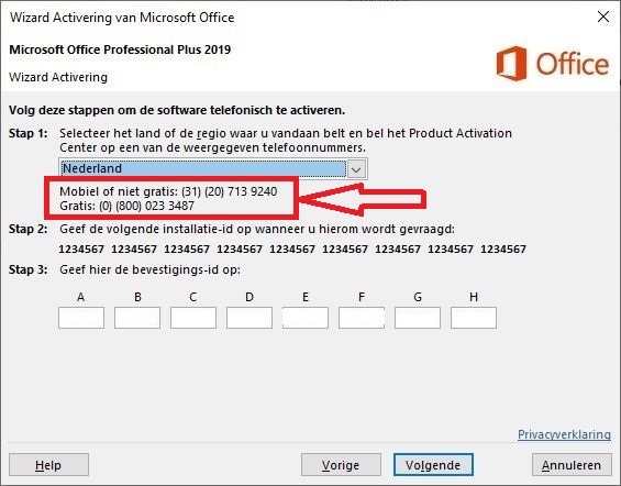 Microsoft Office telefonisch activeren, Windows 10 Help