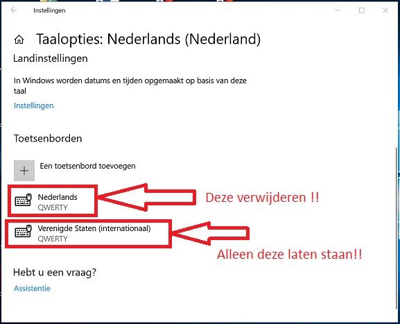 Toetsenbord, Windows 10 Help